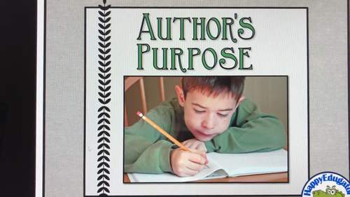 Author's Purpose PowerPoint Lesson and Activity by HappyEdugator