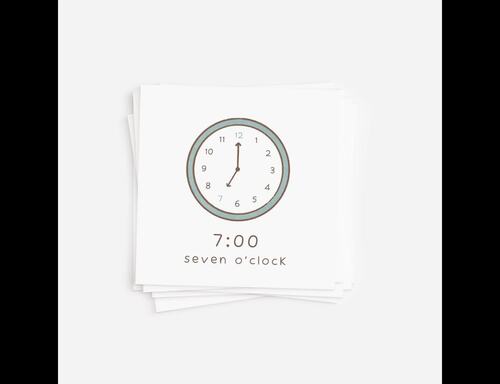 Telling Time - O'clock & Half Past Flash Cards by Tinlid Design Co