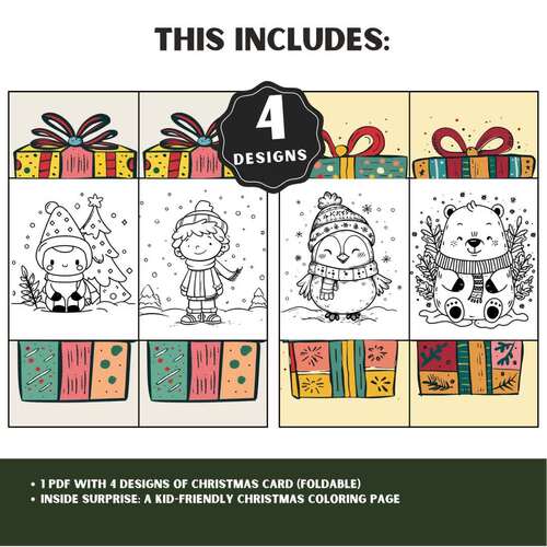 Surprise Card Printable, Fold & Color “Surprise Inside” Card for Kids ...