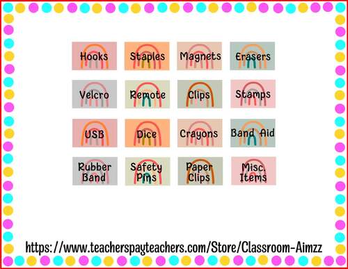 Teacher Toolbox Labels, Editable Boho Rainbow Teacher Toolbox Labels,