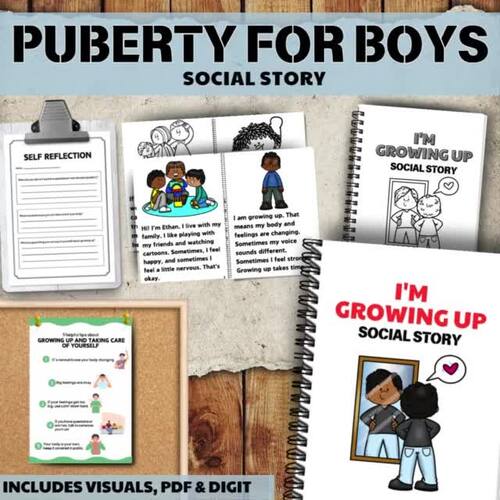 Boys in Puberty Social Story W/ Worksheets Poster Personal Hygiene ...
