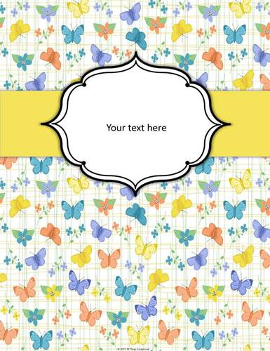 EDITABLE Teacher Binder Covers & Spines - Yellow Stripes and Butterflies