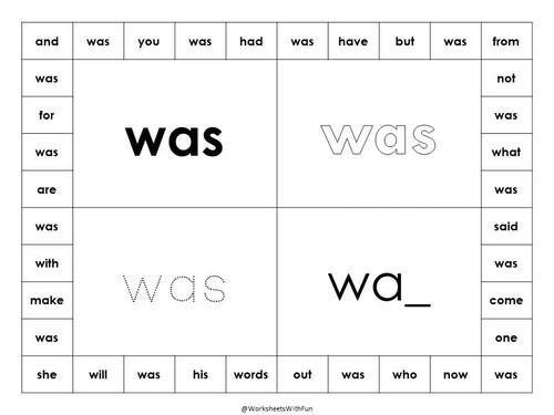 Sight Words Worksheets, Word Searches, Sight Word Practice ...