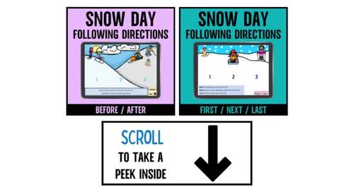 Bundle - Snow Day Following Directions with Sequential Concepts | TPT