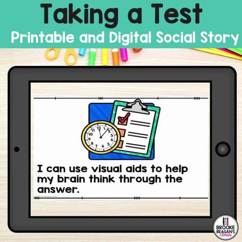Test Taking Strategies Social Story: Break Card, Visual Cue Cards, Test ...