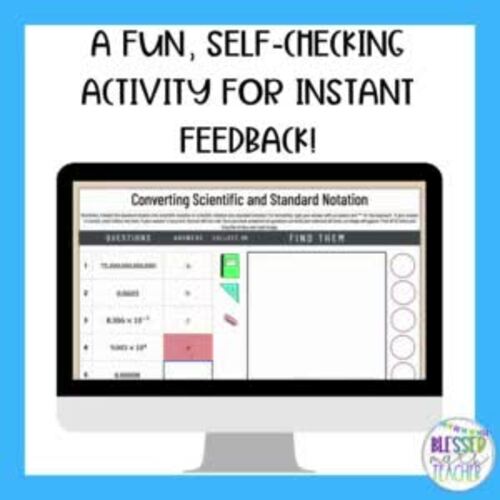Scientific Notation and Standard Notation Digital Activity and Worksheet