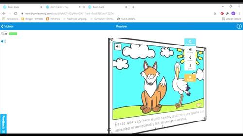 Fábulas Boom Cards | El zorro y la cigüeña | Fables in Spanish by Ms ...