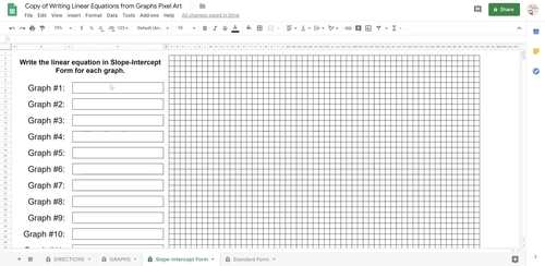 Writing Linear Equations from Graphs Digital Resource Pixel Art Math