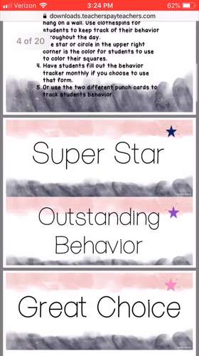 Blush and Navy Theme Behavior Chart, Punch Cards, and CHAMP Chart