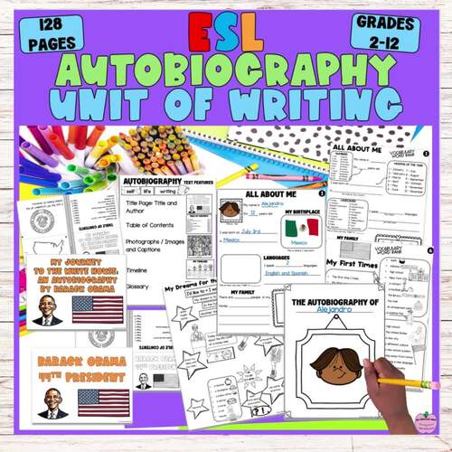 ESL Newcomer Lesson Plans Units Fiction Nonfiction Pledge Autobiography
