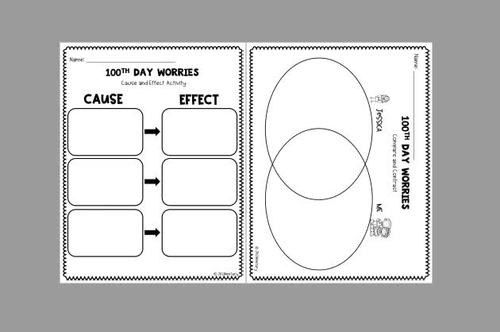 100th Day Worries Book Companion | 100th Day of School Activities | No Prep