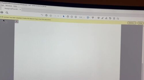 Hexagonal Prism 3D Shape Digital Model for Smartboards or Whiteboards