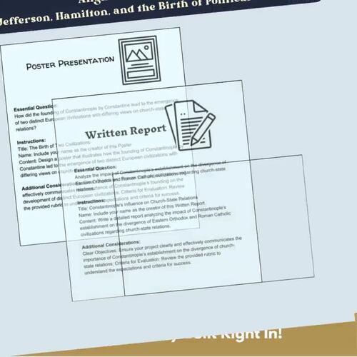 Political Parties: Jefferson and Hamilton Conflict PBL Choice Board ...