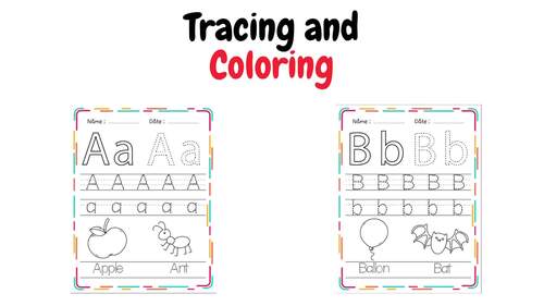 Beginning Tracing & Coloring Letters Activities- Alphabet Handwriting ...