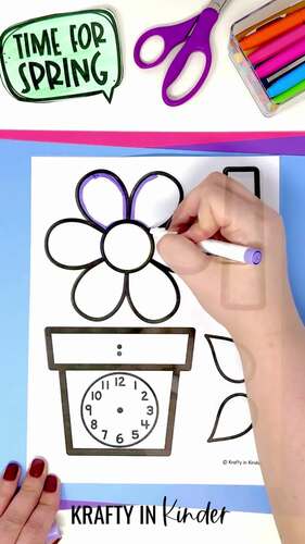 April Math Craft Spring Bulletin Board Kit Telling Time Craft and Activity