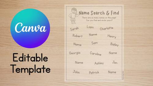 Editable Name Writing Activities | All About Me Activities | Back to School