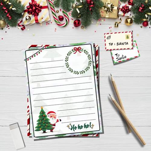 No Prep Letter to Santa Template | Christmas Writing Paper Set For K–6