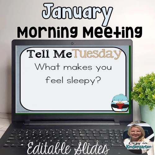 January Morning Message Slides | Kindergarten Meeting Prompts | TPT