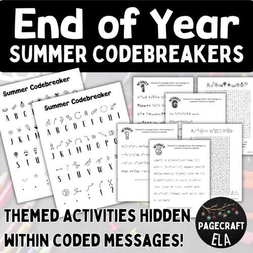 Summer Codebreaker Cryptogram Activities | Scavenger Hunt | End of Year