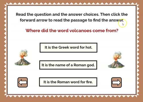 Volcanoes Natural Disasters Scavenger Hunt BOOM Cards by CarolJ Creations