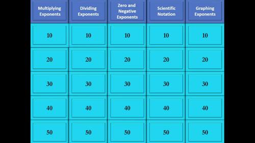 Exponent and Scientific Notation Game by Algebra Beagle | TPT