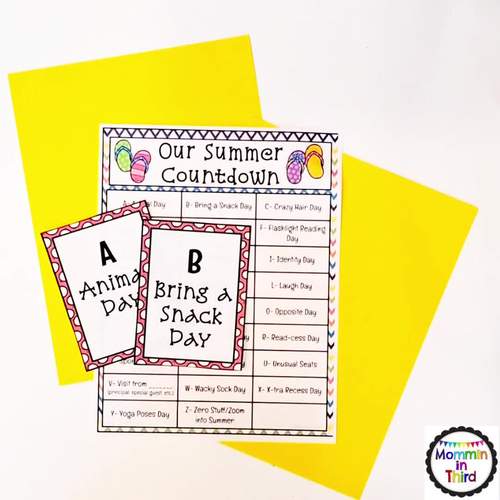 End of the Year Summer Countdown Activity Primary Grades 26 Daily ...
