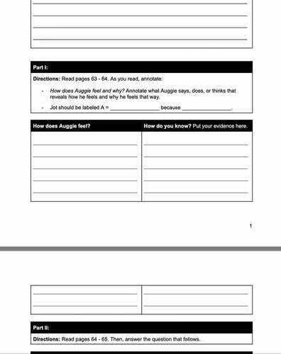 Wonder - Pgs. 63 - 80 - Classroom Worksheet by HeyItsMsSiegel | TPT