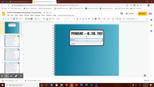 No Print Digital Quiz and Notebook for Pronouns Bundle | Distance Learning