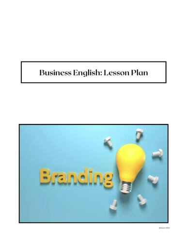 Business English: Branding - Lesson Plan by Josephine's EFL Classroom