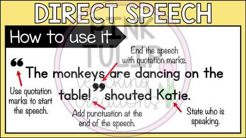 Direct Speech Quotation Marks PowerPoint - Guided Teaching | TPT