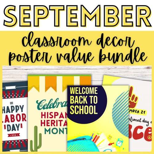 September Poster Value Bundle | Back to School Bulletin Board Classroom ...