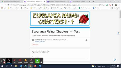 Esperanza Rising Digital Tests: Google Forms by Charging 4th | TPT