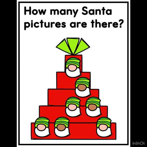 Kindergarten Holiday Number Talks | Counting Santa Numbers to 10 Cards