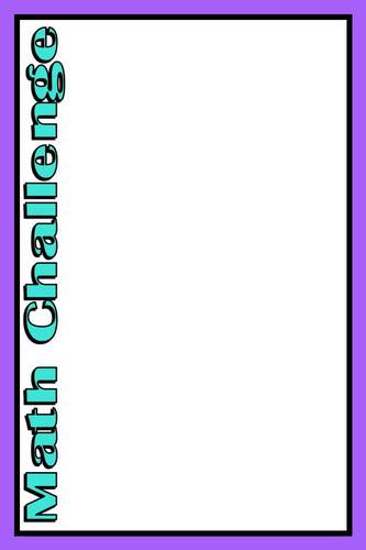 Spring BULLETIN BOARD MATH CHALLENGE Computation Critical Thinking Math ...