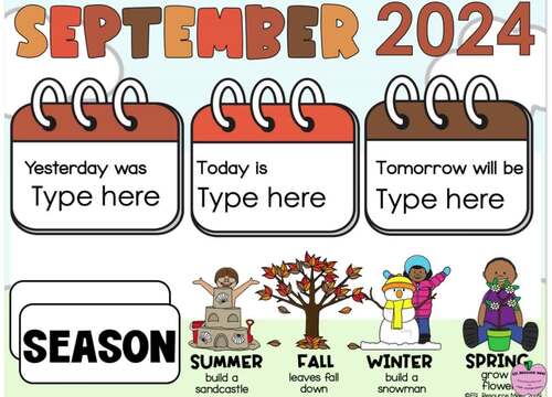 ESL Digital Calendar Back to School Meeting Slides Newcomer Vocab First Day