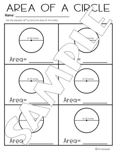Leveled Area of a Circle Worksheets by Unique in Elementary | TPT