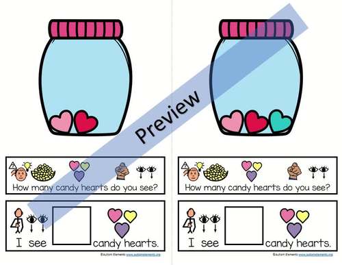 Counting Candy Hearts Book- February- Valentine's Day- Autism & SPED ...