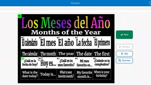 Spanish Boom Cards: Meses del Año (Moths of the Year) by NATAM | TPT