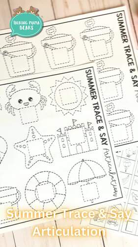 Summer Speech Therapy Trace And Say Activity by Talking Mama Bears