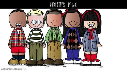 Kidlettes clip art 1960, decade clip art, Vintage kid clip art Mini