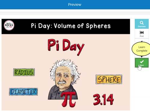 Volume of Spheres Pi Day Digital Boom Cards™ Activity by Math Rocks Eh