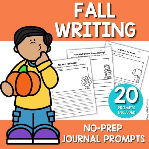 Fall Writing Journal Prompts Activities Fun No Prep Worksheets 1st 2nd ...