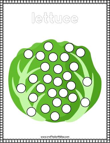 Vegetables Dot Marker Printable by Crafted with Bliss by Teacher Pia