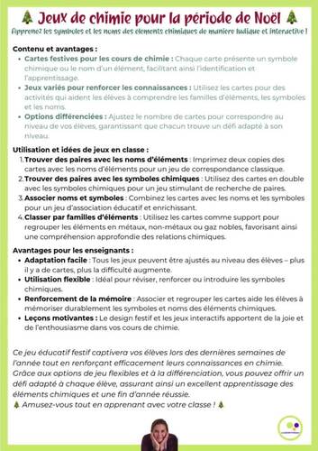 French: Jeu d'association Symboles des éléments transition | Chemistry ...