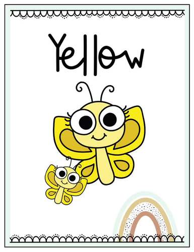 Boho Rainbow Color Posters English Spanish by CreateLoveandTeach