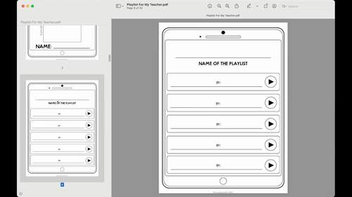 Playlist For My Teacher | Printable by musicpluscoffee | TPT