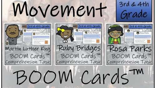 U.S. Civil Rights BOOM Cards™ Comprehension Activity Bundle 3rd & 4th Grade