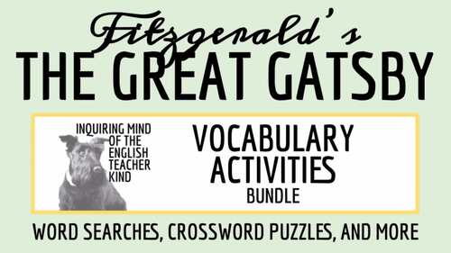 The Great Gatsby Vocabulary Games and Activities Bundle for Google Drive