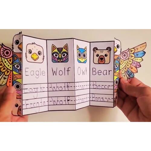 Native American Heritage Month Craft Totem Pole Animals Fold—November ...