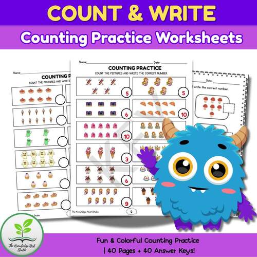 BACK TO SCHOOL | Count the Pictures! Colorful Counting Practice ...